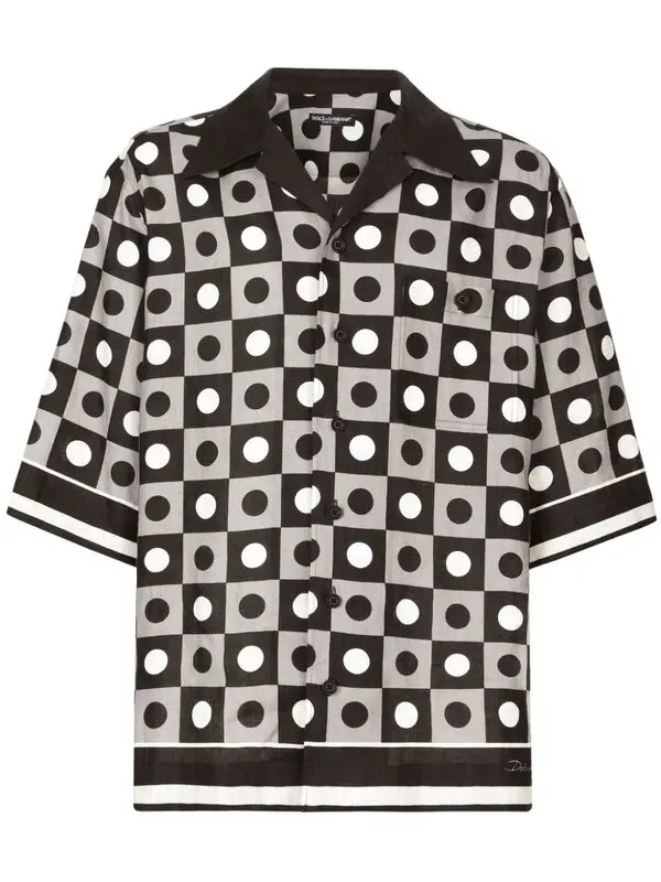 Dolce & Gabbana Geometric-print Linen Shirt