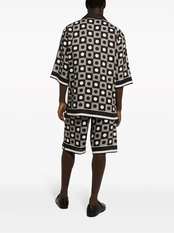 Dolce & Gabbana Geometric-print Linen Shirt