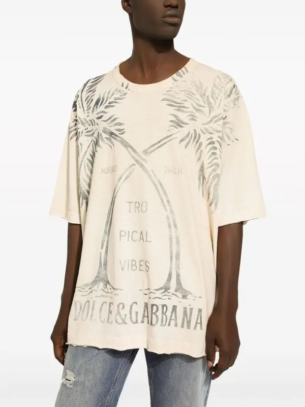 Dolce & Gabbana Tree-print Cotton T-shirt