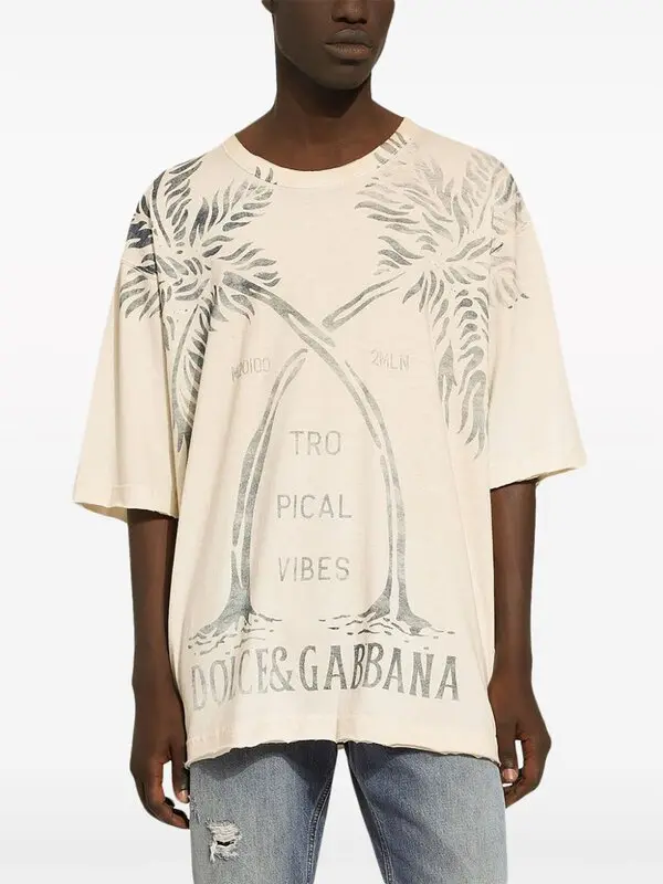Dolce & Gabbana Tree-print Cotton T-shirt