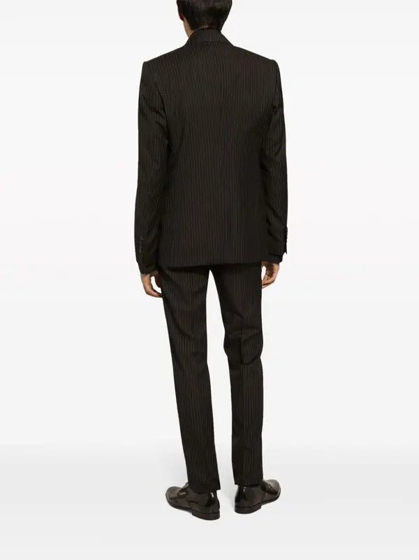 Dolce & Gabbana Pinstripe Wool Blazer - Black