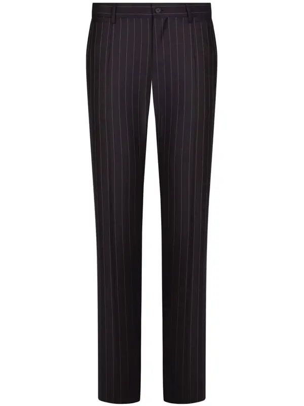 Dolce & Gabbana Pinstripe Tailored Trousers - Black