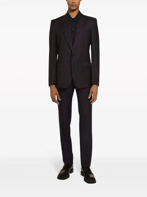 Dolce & Gabbana Pinstripe Tailored Trousers - Black