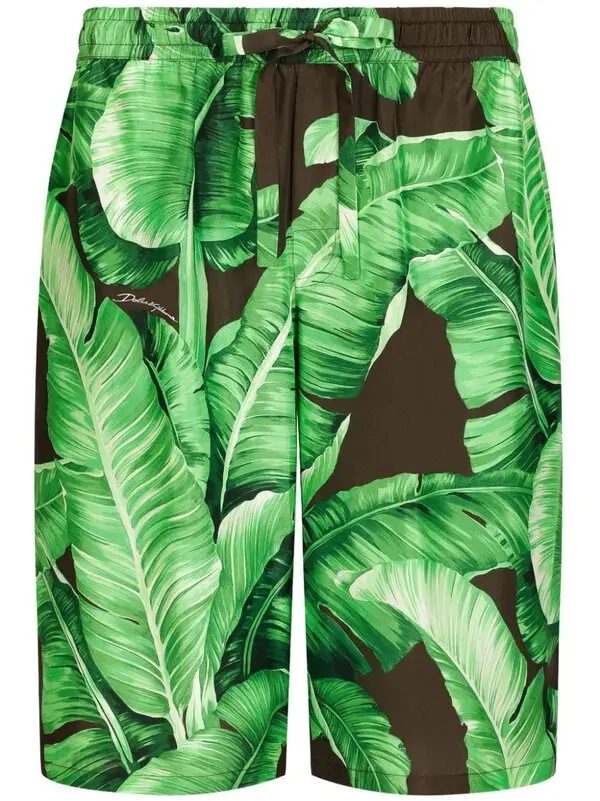 Dolce & Gabbana Banana Leaf-print Bermuda Shorts