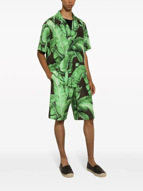 Dolce & Gabbana Banana Leaf-print Bermuda Shorts