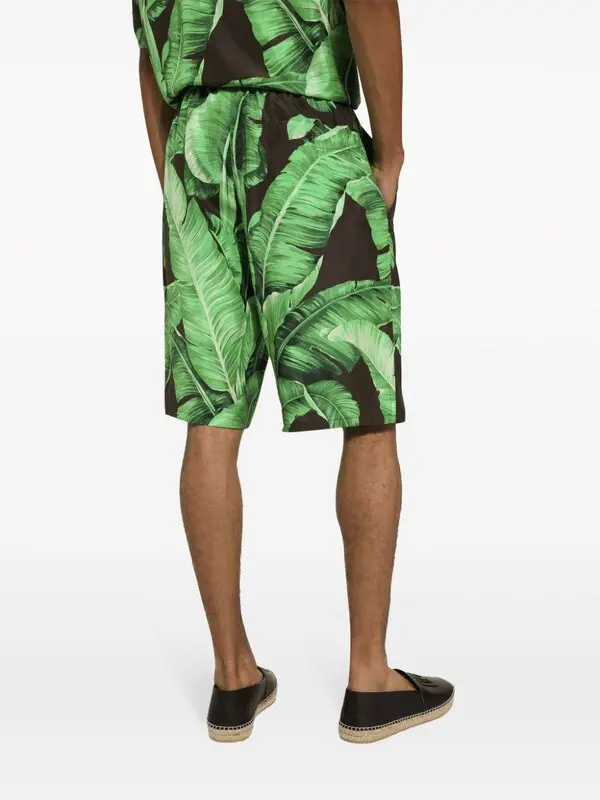 Dolce & Gabbana Banana Leaf-print Bermuda Shorts