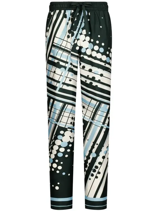 Dolce & Gabbana Abstract-print Silk Pijama Trousers - White
