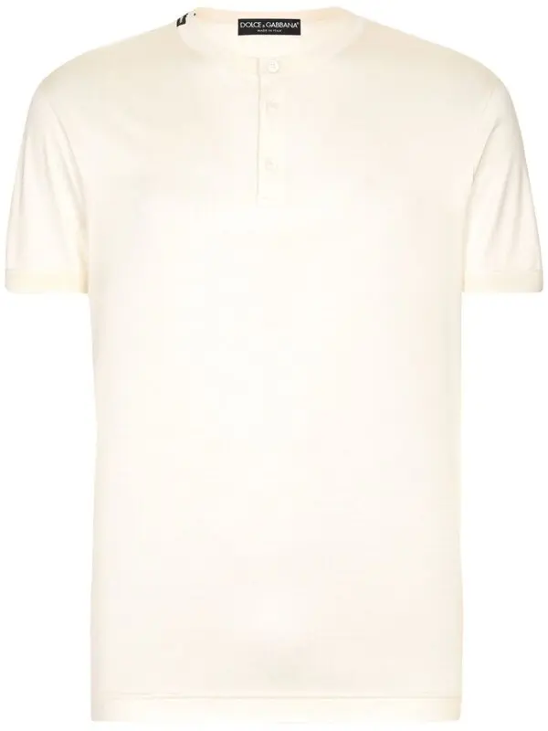 Dolce & Gabbana Round-neck Silk T-shirt - White