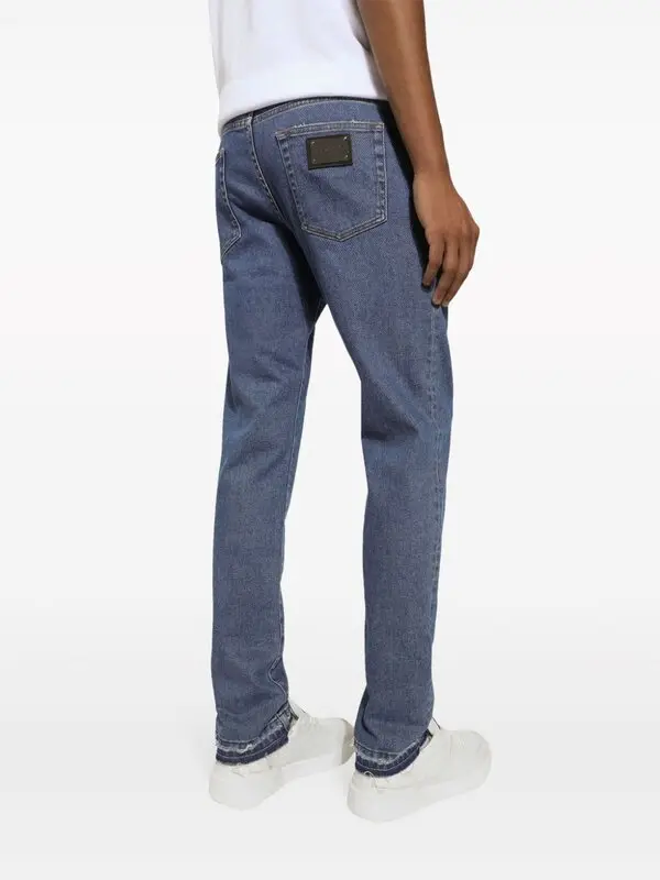 Dolce & Gabbana Slim-cut Jeans With Logo Patch