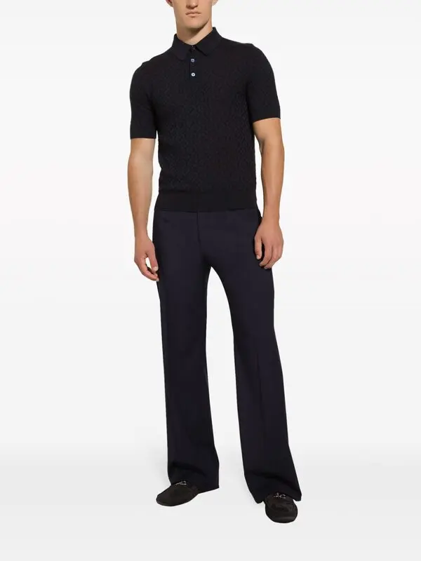 Dolce & Gabbana Geometric-pattern Knit Polo Shirt