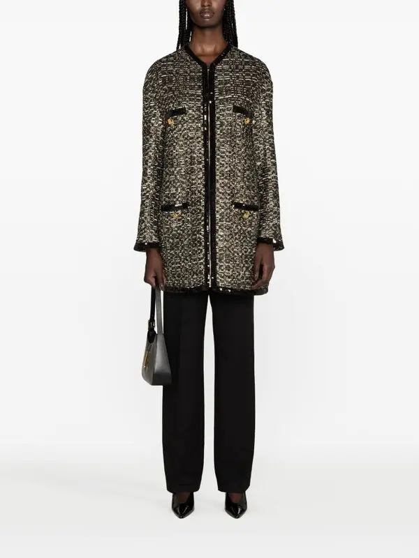 Giambattista Valli Metallic-thread Tweed Midi Coat