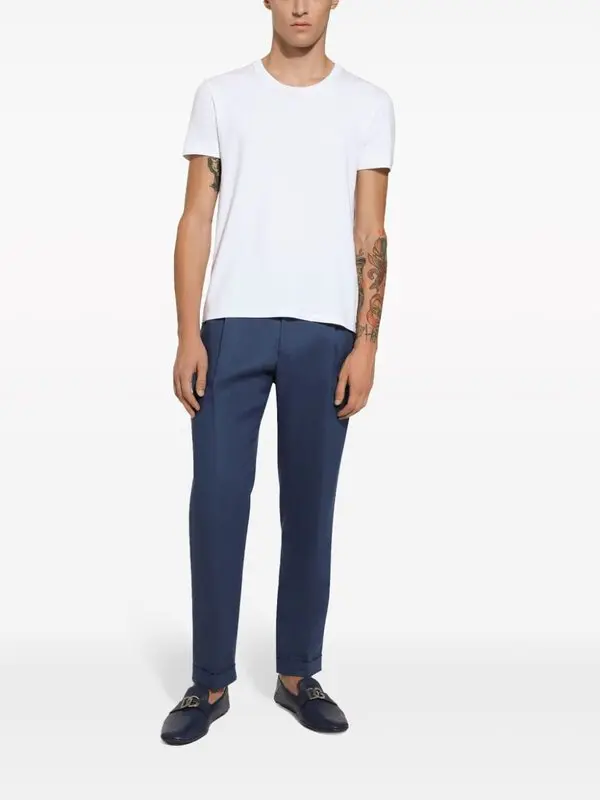 Dolce & Gabbana Pressed-crease Linen Chino Trousers
