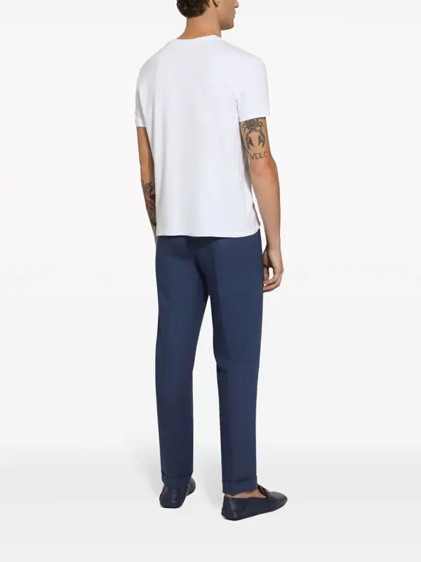 Dolce & Gabbana Pressed-crease Linen Chino Trousers