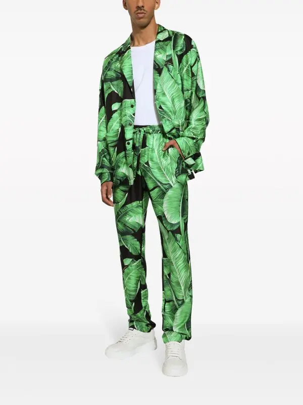 Dolce & Gabbana Leaf-print Silk Shirt