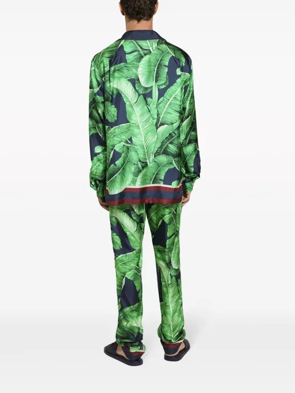 Dolce & Gabbana Leaf-print Silk Shirt