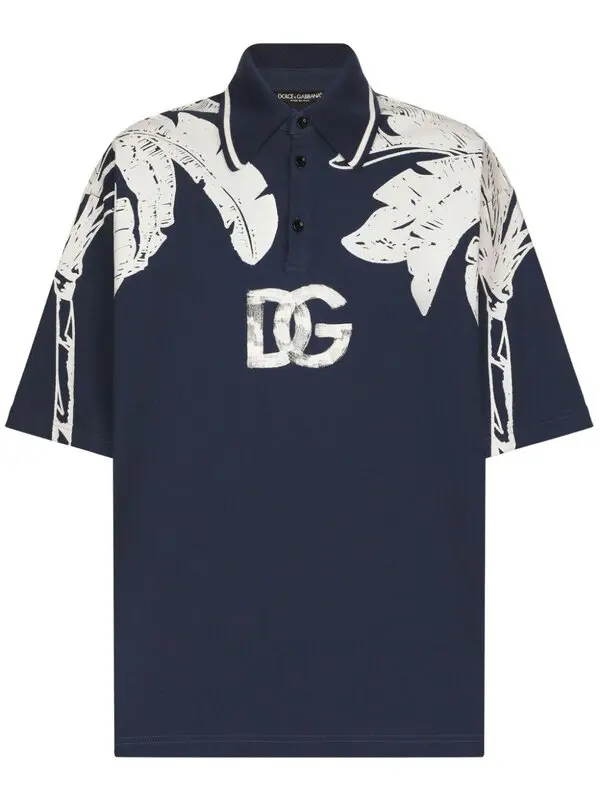 Dolce & Gabbana Banana Tree-print Oversize Polo Shirt