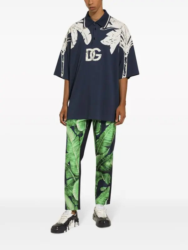 Dolce & Gabbana Banana Tree-print Oversize Polo Shirt