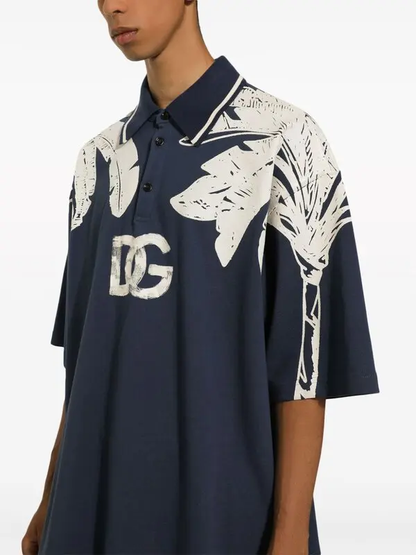 Dolce & Gabbana Banana Tree-print Oversize Polo Shirt