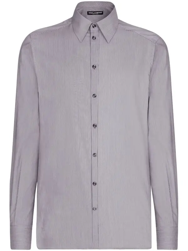 Dolce & Gabbana Long-sleeved Cotton Shirt - Grey