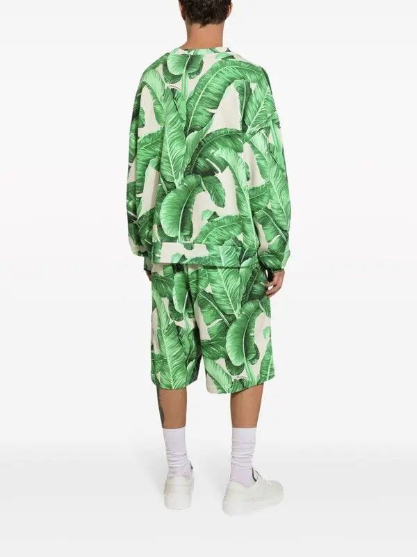 Dolce & Gabbana Leaf-print Track Shorts