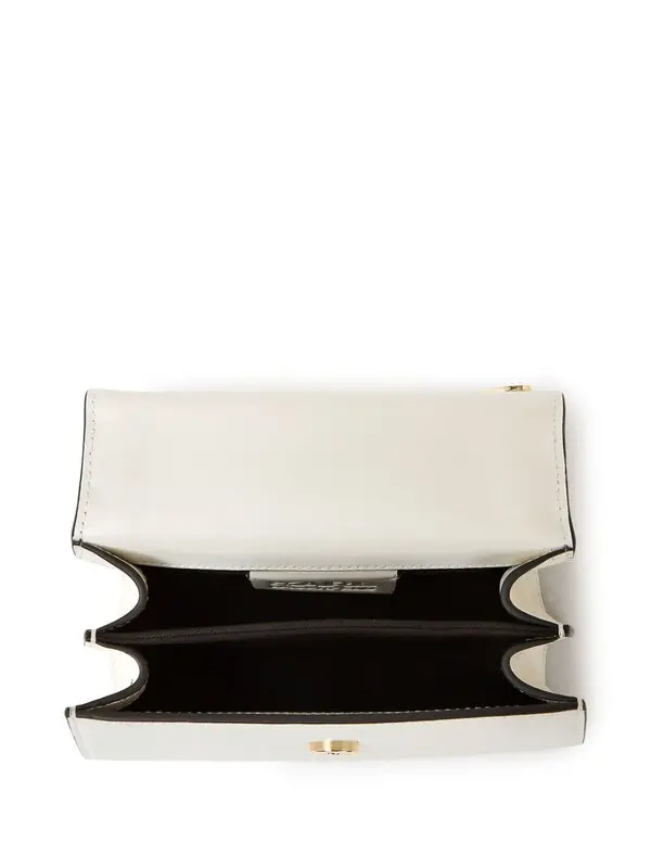 Karl Lagerfeld Small K/signature Leather Cross Body Bag - White