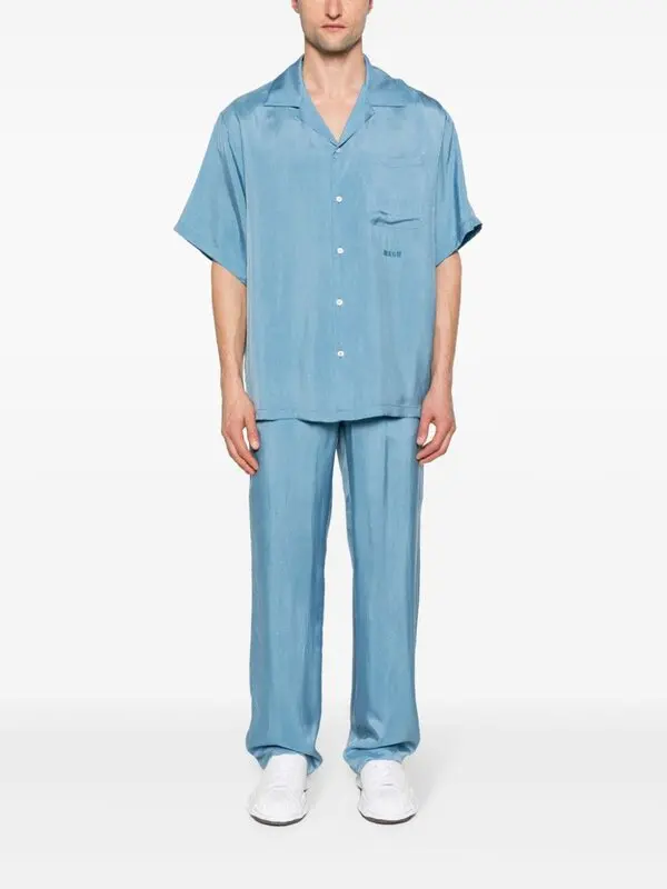 MSGM Camp-collar Satin Shirt