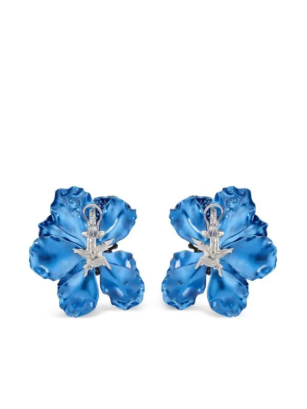 ANABELA CHAN 18kt White Gold Vermeil Poppy Earrings - Blue