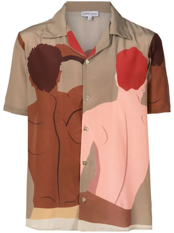 AMIR SLAMA Graphic-print Silk Shirt