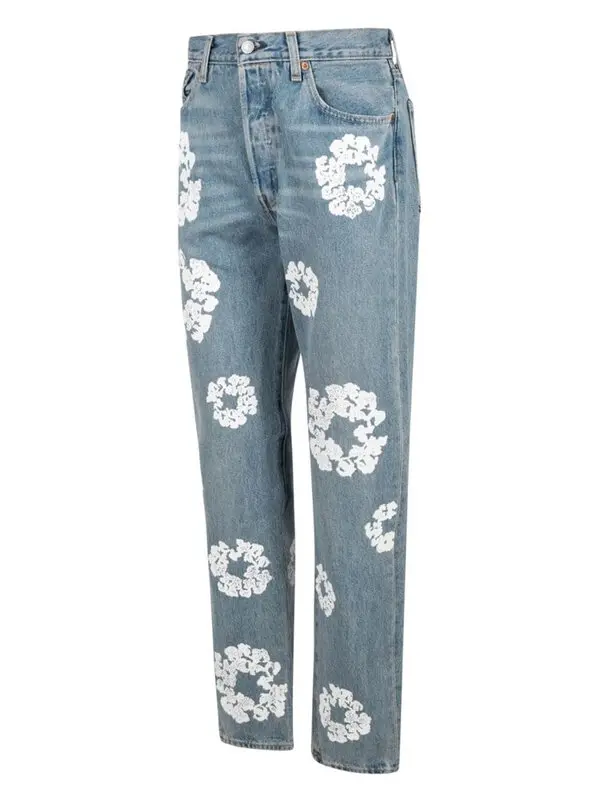 DENIM TEARS X Levi's Wreath Print Straight-leg Jeans