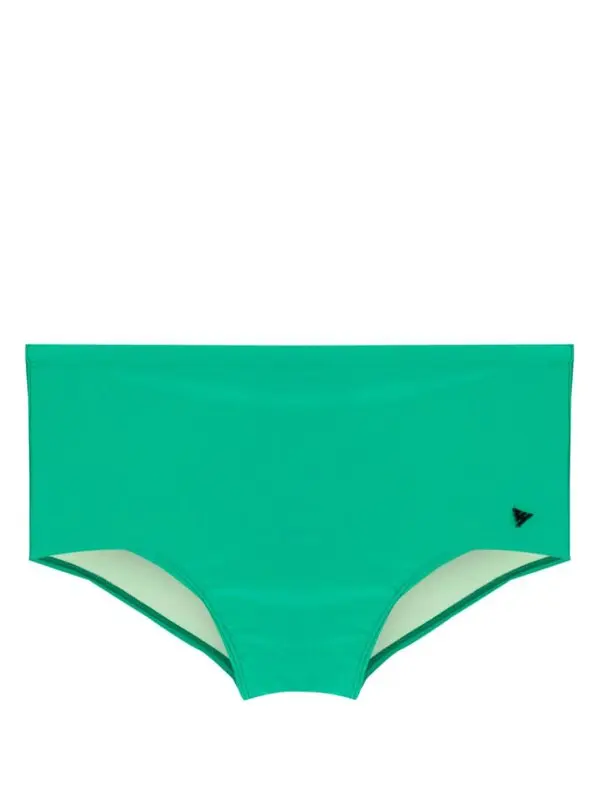 AMIR SLAMA Logo Appliqué Swimming Trunks - Green