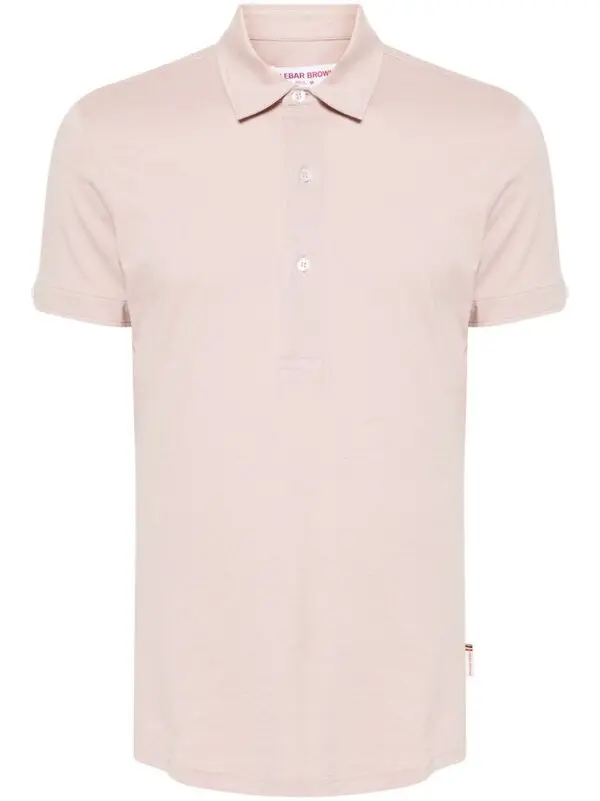Orlebar Brown Sebastian Cotton Silk Polo Shirt - Pink