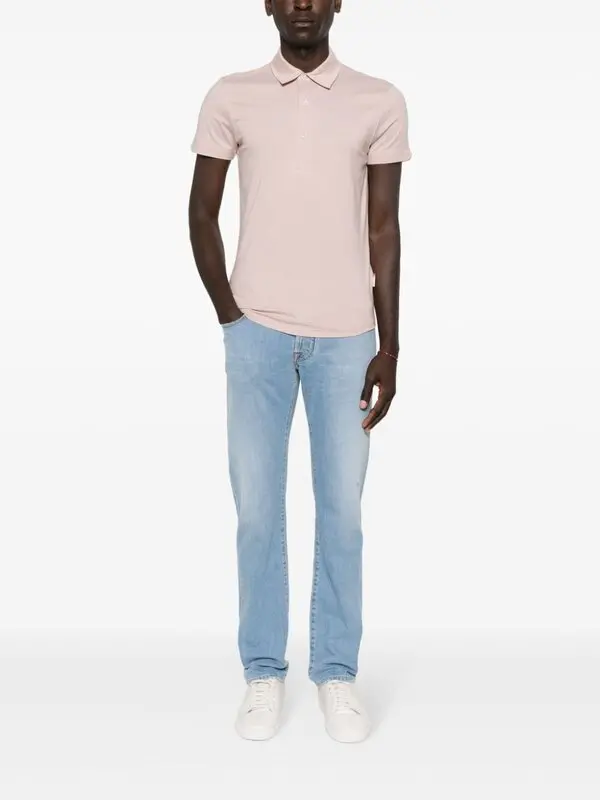 Orlebar Brown Sebastian Cotton Silk Polo Shirt - Pink