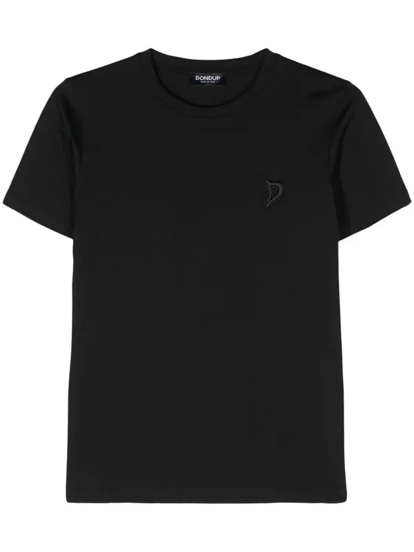 DONDUP Logo-embroidered Cotton T-shirt - Black
