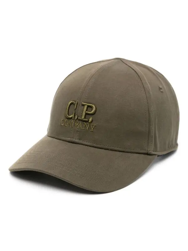 C.P. COMPANY Embroidered-logo Cotton Cap - Green