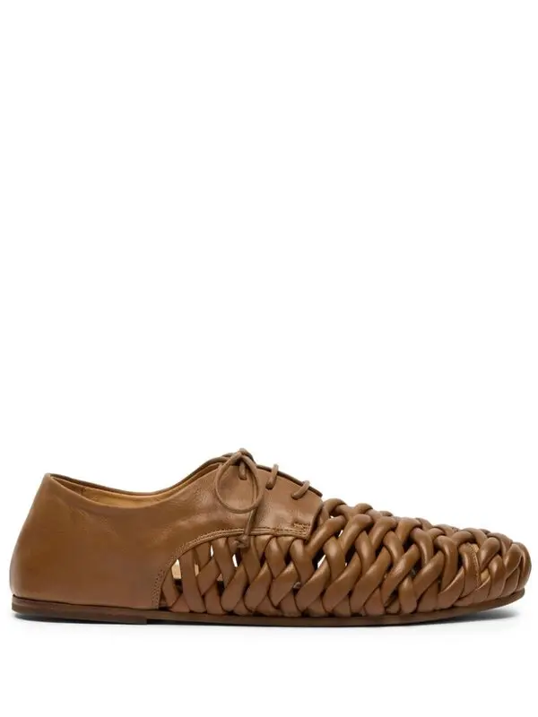 Marsèll Steccoblocco Interwoven Leather Derby Shoes - Brown