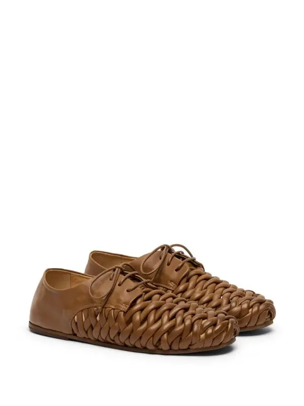 Marsèll Steccoblocco Interwoven Leather Derby Shoes - Brown