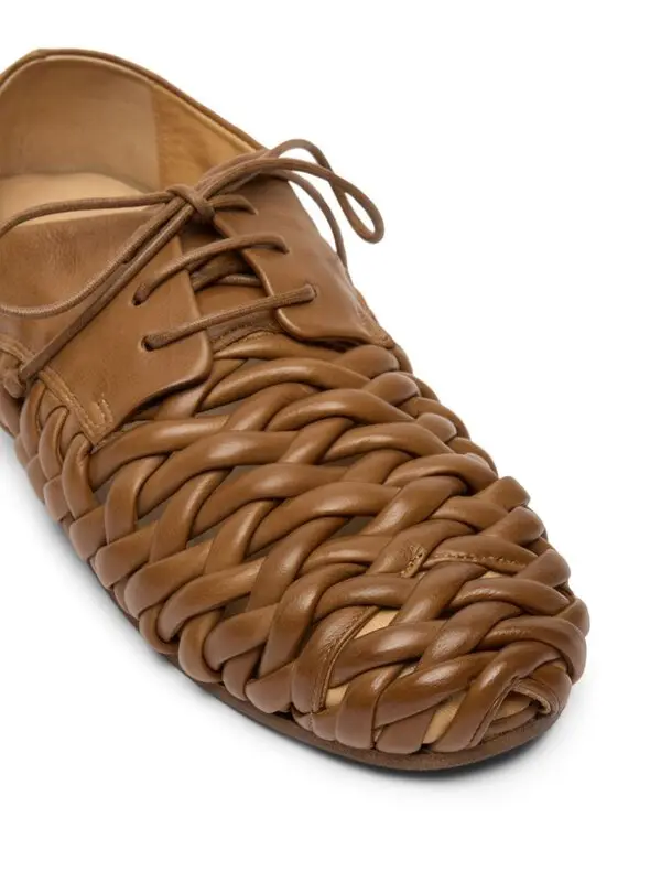 Marsèll Steccoblocco Interwoven Leather Derby Shoes - Brown