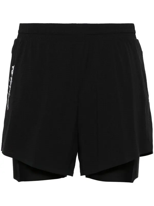 Y3 Logo-print Ripstop Running Shorts - Black