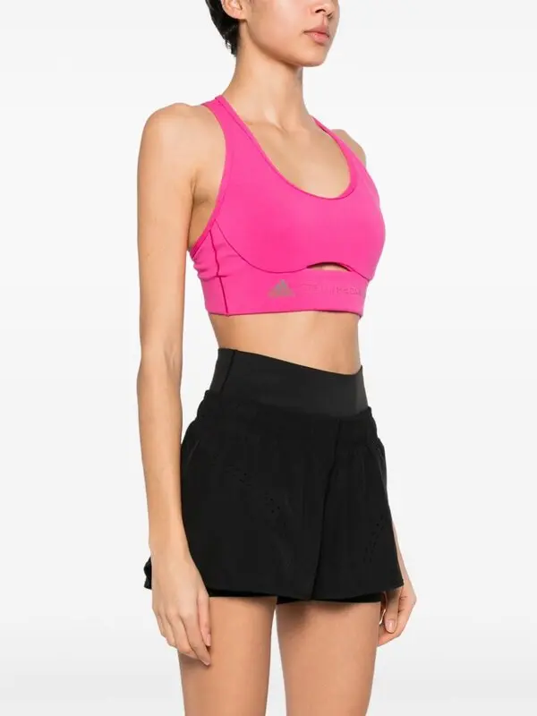 Adidas By Stella McCartney Logo-print Cut-out Top