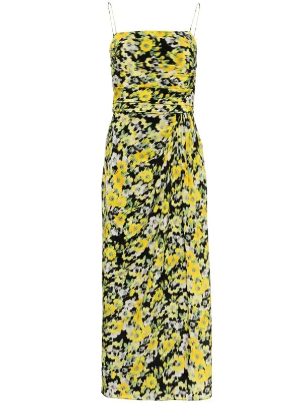Adam Lippes Floral-print Midi Dress - Yellow