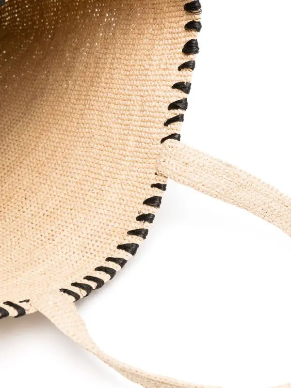 LANVIN Logo-embroidered Raffia Tote - Neutrals