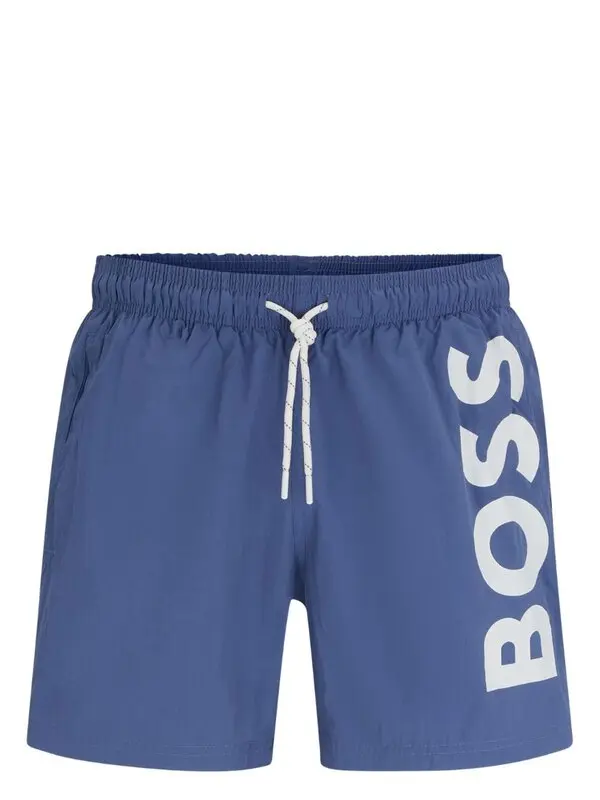 BOSS Logo-print Swim Shorts - Blue