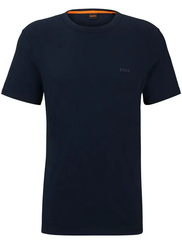 BOSS Logo-print Cotton T-shirt - Blue