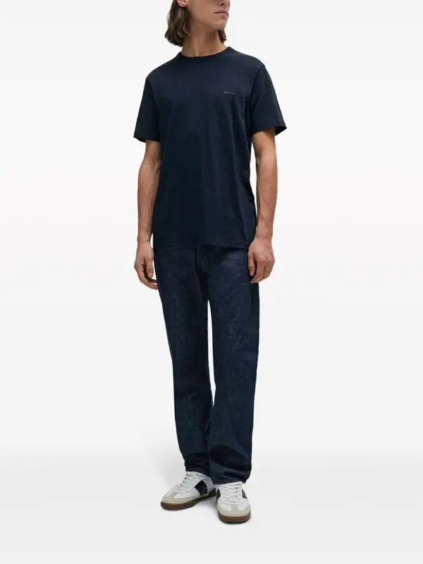 BOSS Logo-print Cotton T-shirt - Blue