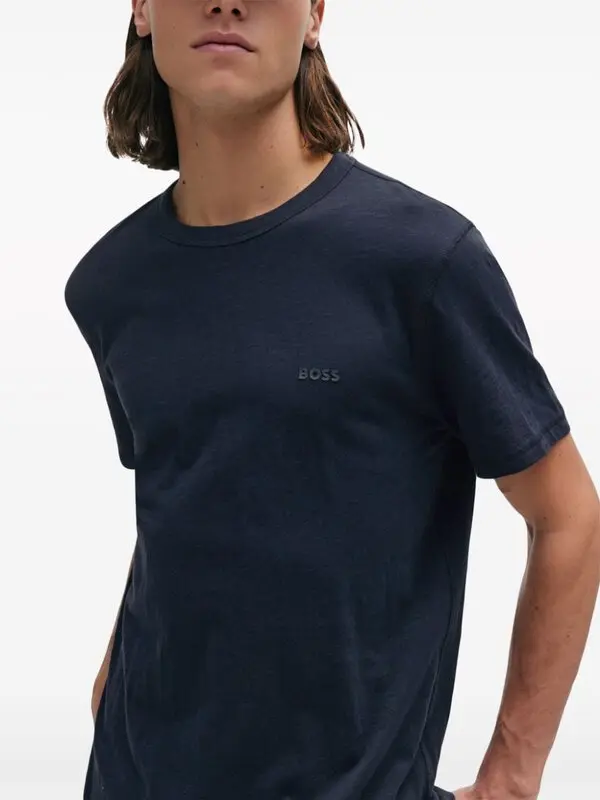 BOSS Logo-print Cotton T-shirt - Blue