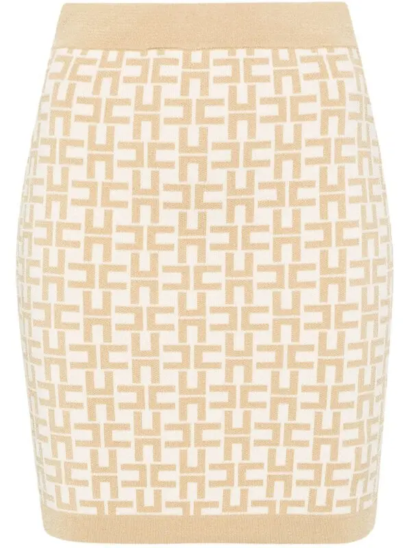 Elisabetta Franchi Logo-jacquard Mini Skirt - Neutrals