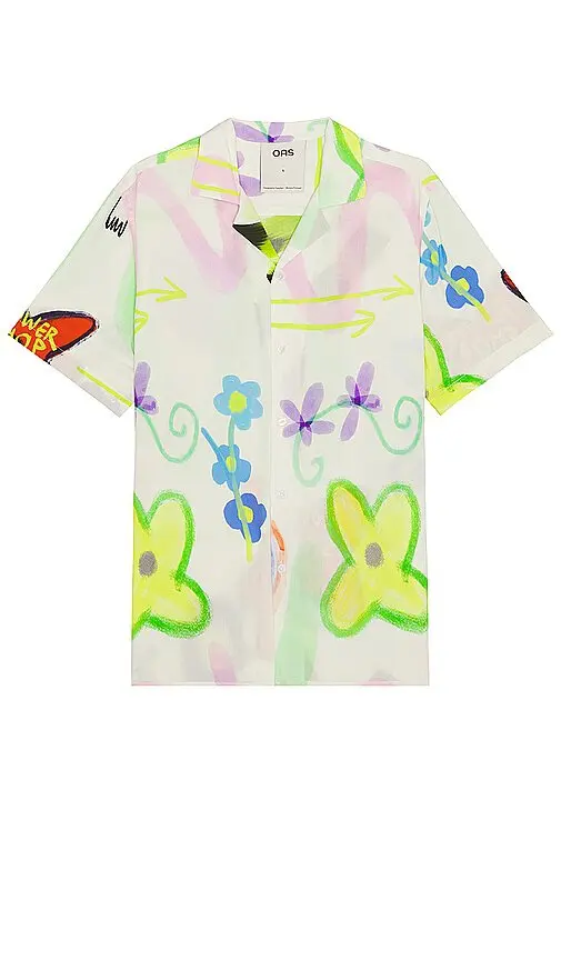 Oas Flower Shop Viscose Shirt In Ivory - Multi