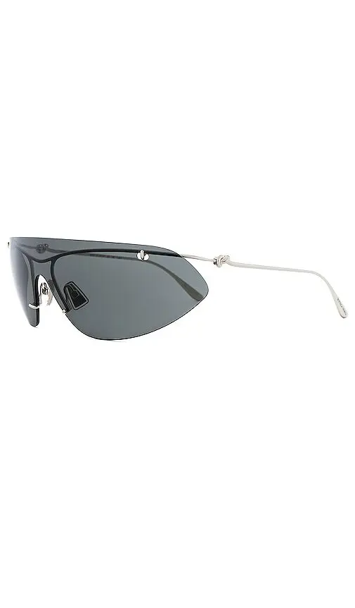 Bottega Veneta Knot Geometrical Sunglasses In Shiny Silver  display picture 3