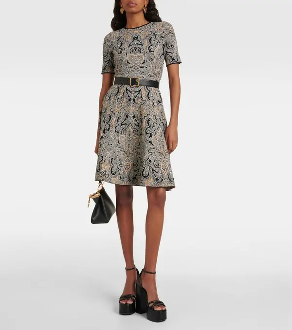 Etro Paisley Printed Minidress - Black