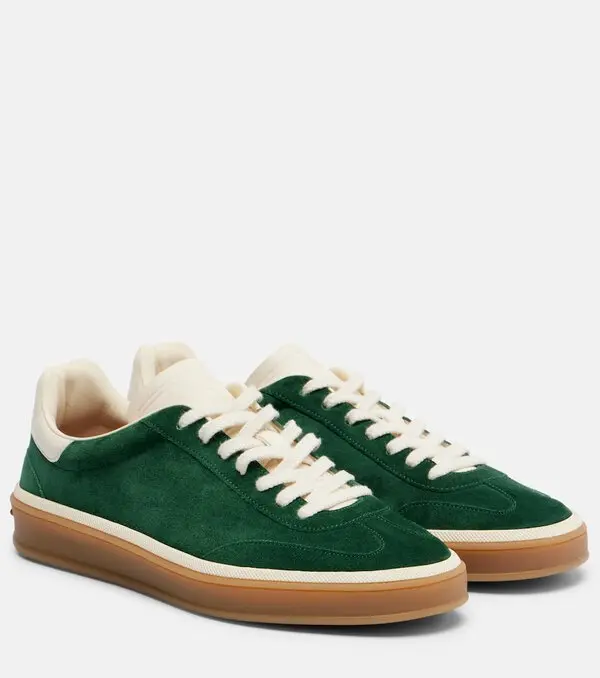 Loro Piana Tennis Walk Suede Sneakers - Green